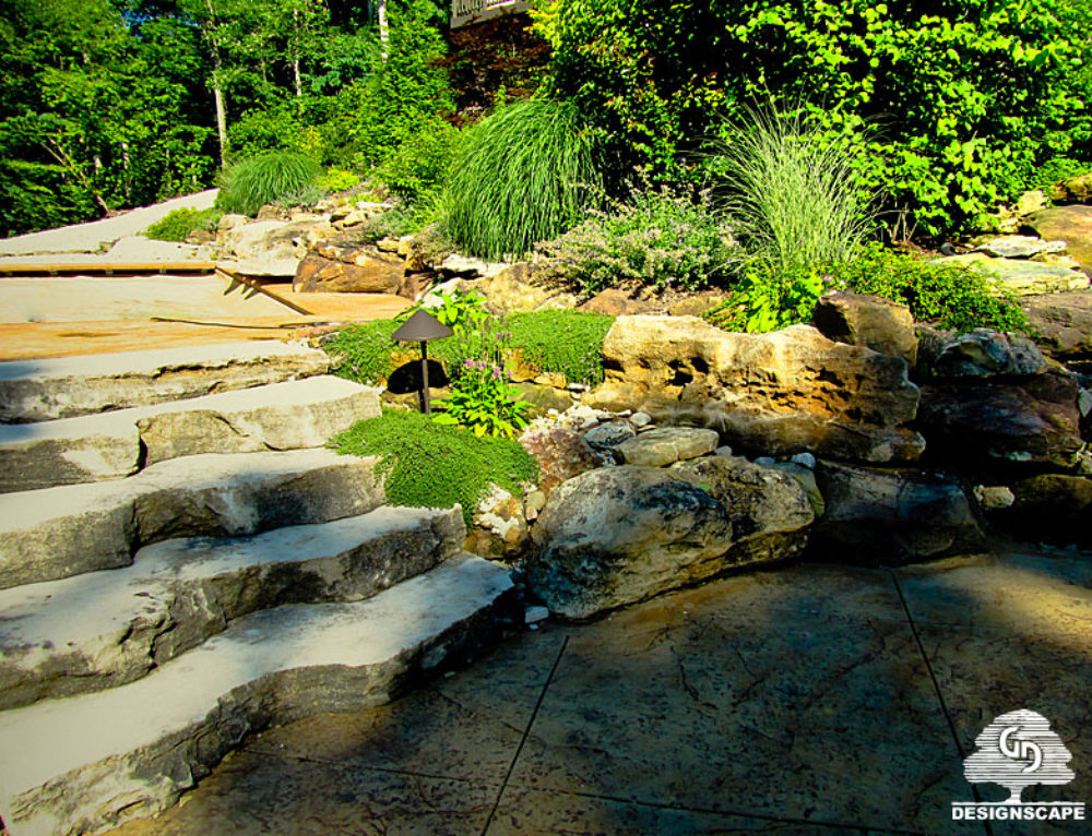 -Installing Sandstone Steps – DESIGNSCAPE